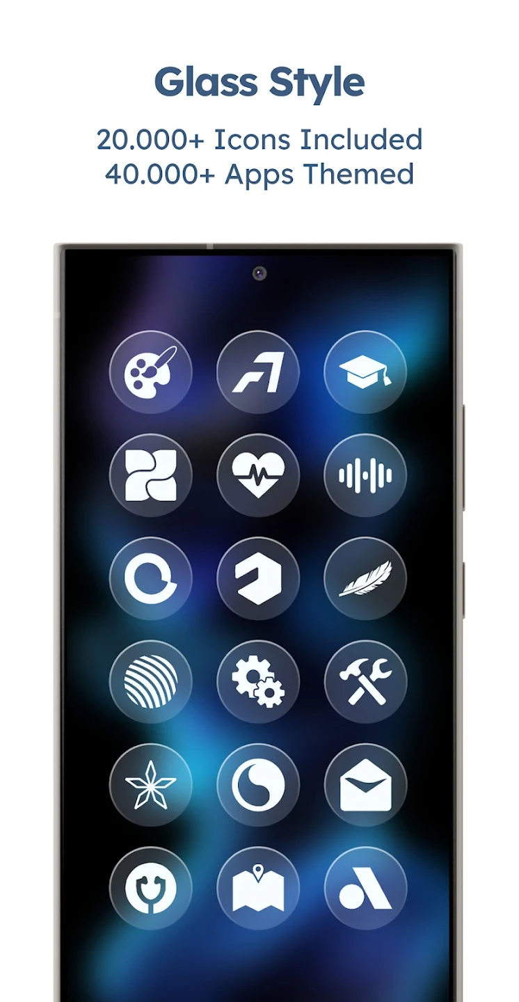 Glassy Round OS Icon Pack APK for Android (Terbaru 2025)