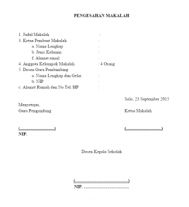 10+ Contoh Lembar Pengesahan Proposal, Laporan Dll [+File Doc]