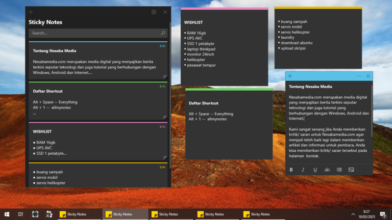 Download Microsoft Sticky Notes Terbaru 2025 (Free Download)